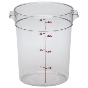 cambro rfscw4135 camwear round storage container 4 qt. clear - case of 12