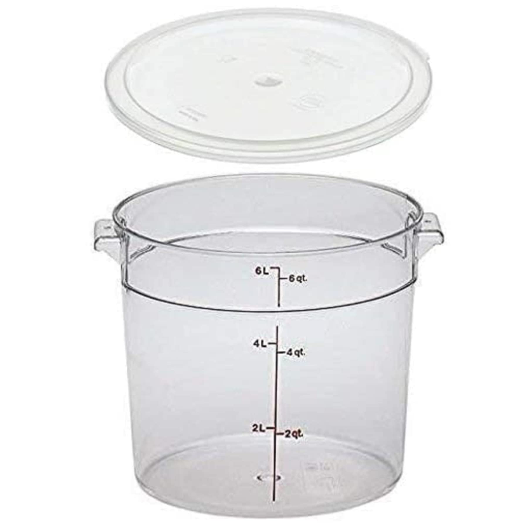 Food storage containers ,storage containers is Cambro 6 Qt. Clear Round Polycarbonate With Matching Lid,Virtually Unbreakable,Stain-resistant,Includes BETRULIGHT Fridge Decal