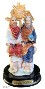 holy trinity statue estatua jesus, joseph and holy spirit holy figurine 5" inch