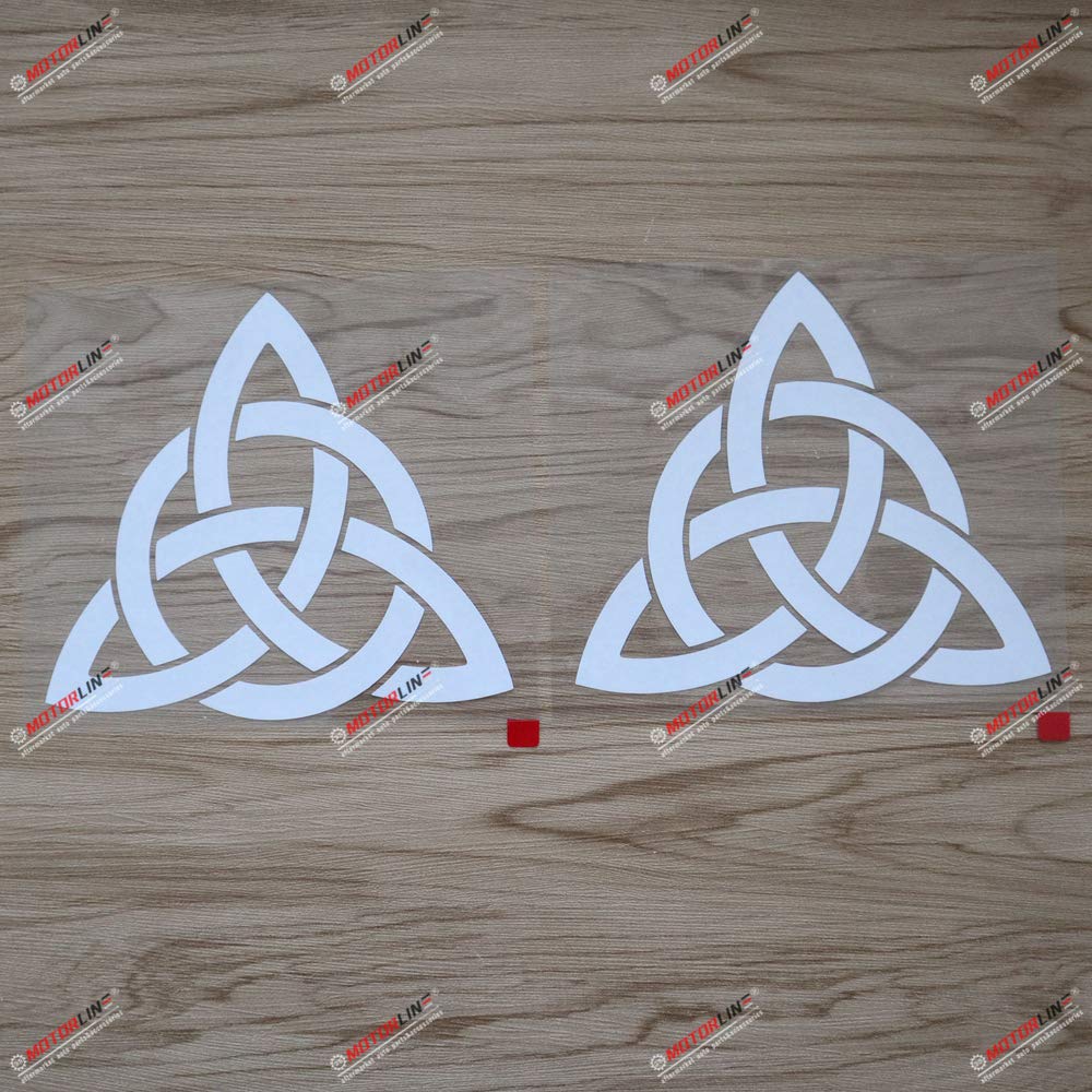 (2) 4'' Celtic Trinity Knot Symbol Decal Sticker Car Vinyl White sda1