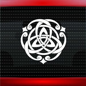 trinity celtic knot #1 christian car sticker truck window vinyl decal color: white