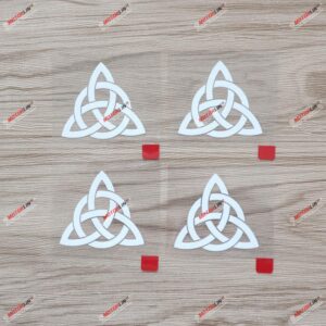 4x white 2'' celtic trinity knot symbol decal sticker car computer phone window vinyl