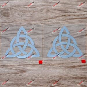 2x silver 4'' celtic trinity knot symbol decal sticker car vinyl die cut no bkgrd