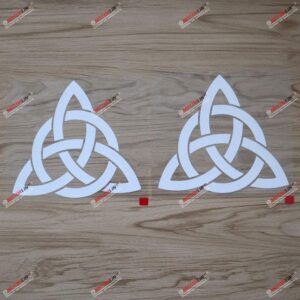 2x white 6'' celtic trinity knot symbol decal sticker car vinyl die cut no bkgrd