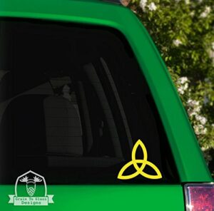 irish trinity knot vinyl decal for car truck glass window laptop electronics - 5" yellow