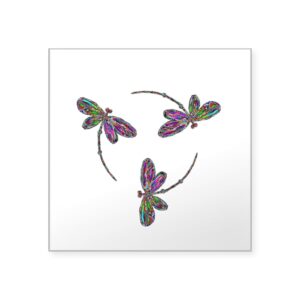 cafepress neon dragonfly trinity sticker square bumper sticker car decal