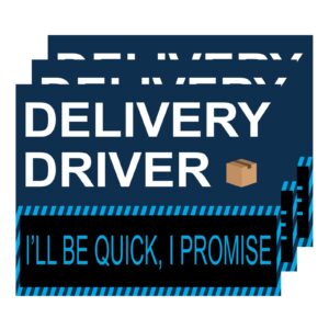 dakchor car magnetic sign for delivery driver - i'll be quick, i promise 3 pcs bright color for courier delivery vehicles truck reuse removable car magnet sign blue 8x10 inch(20x25cm)