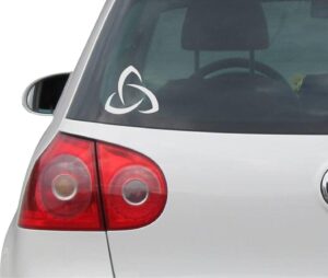 indigos ug car sticker - bumper - decal - jdm - die cut - trinity sign religious god truck fenster sticker - silver - 96mm x88mm