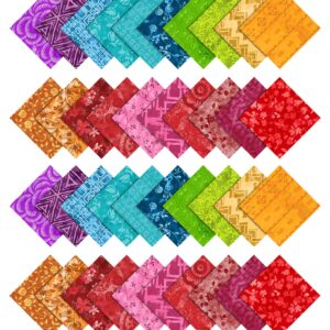 Soimoi Batik Print Precut 10-inch Cotton Fabric Quilting Squares Charm Pack DIY Patchwork Sewing Craft