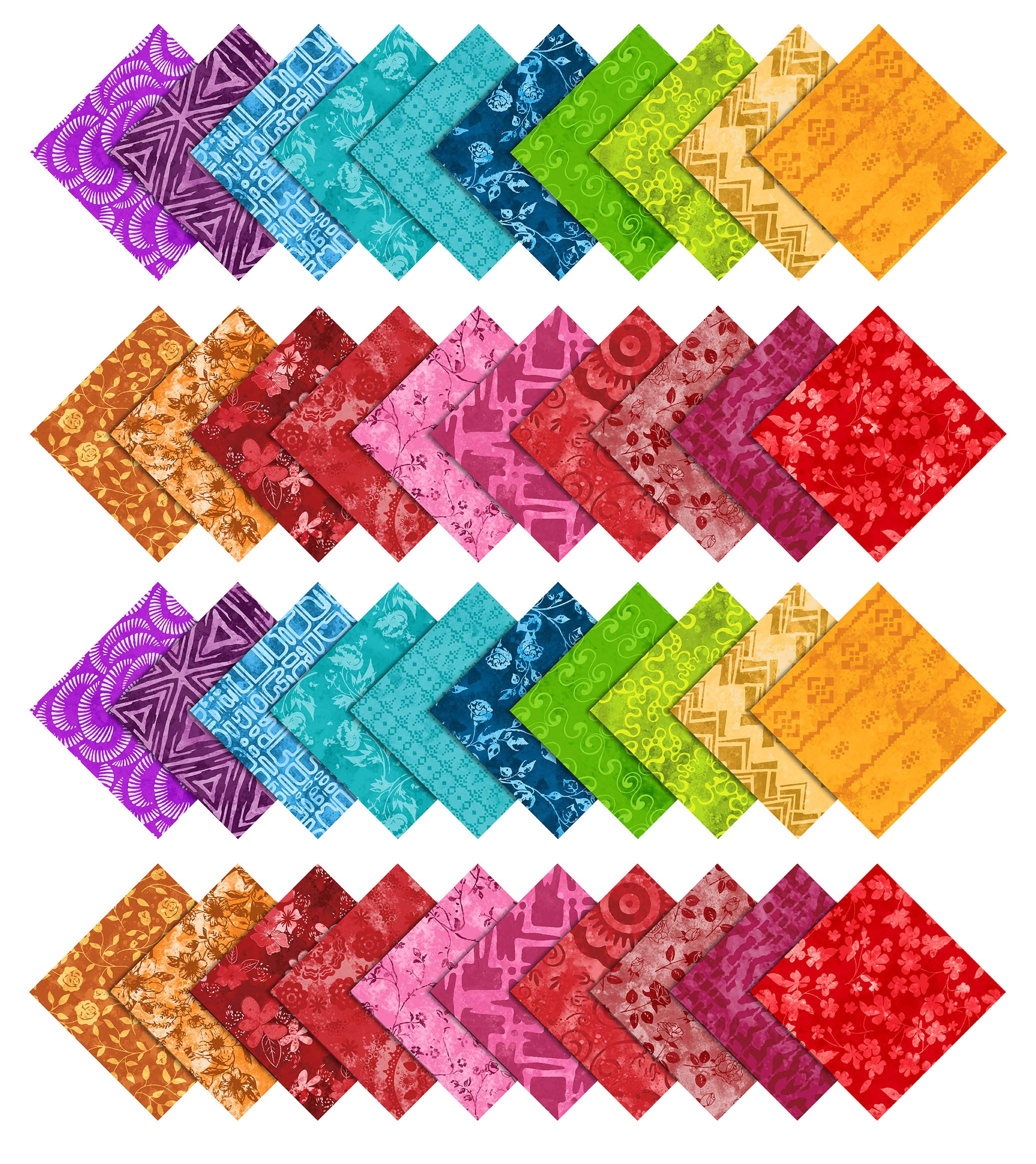 Soimoi Batik Print Precut 10-inch Cotton Fabric Quilting Squares Charm Pack DIY Patchwork Sewing Craft