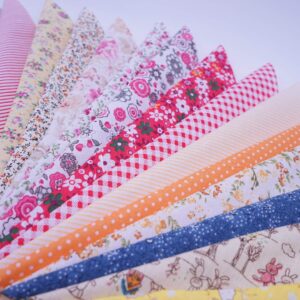 Phantomon 50pcs Cotton Fabric Craft Precut Square Patchwork Sheets for Quilting, Sewing, Scrapbooking, Simplicity Patterns (10Inch x 10Inch)