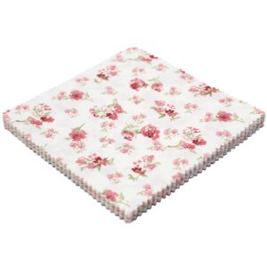 Nodsaw Floral Print Cotton Charm Pack, 5 inch Precuts Quilting Fabric Bundle, 5" Quilt Charm Squares