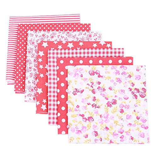 Chris.W 35Pcs Quilting Fabric Squares Sheets, 10"x10" Cotton Craft Fabric Bundle Patchwork Pre-Cut Quilt Squares for DIY Sewing Scrapbooking Quilting Dot Pattern(Bright Color Set)