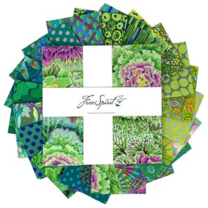 kaffe fassett classics plus meadow layer cake 42 10" fabric squares for free spirit fabrics