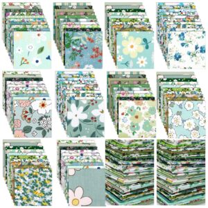 600 pcs 4 x 4 inch cotton fabric square quilting patchwork fabric multi color printed floral square fat flower animals cartoon fabric bundles for diy crafts cloths handmade accessory (fresh style)