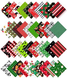 soimoi christmas theme print precut 10-inch cotton fabric quilting squares charm pack diy patchwork sewing craft