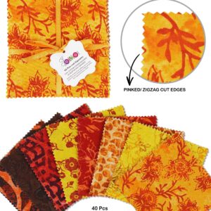 Soimoi Batik Print Precut 10-inch Cotton Fabric Quilting Squares Charm Pack DIY Patchwork Sewing Craft