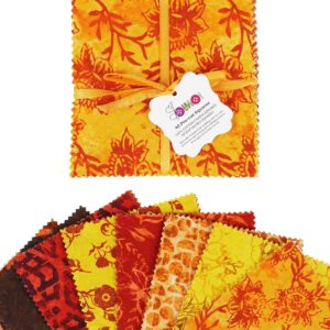 Soimoi Batik Print Precut 10-inch Cotton Fabric Quilting Squares Charm Pack DIY Patchwork Sewing Craft