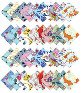 soimoi japanese print precut 10-inch cotton fabric quilting squares charm pack diy patchwork sewing craft-multicolor2