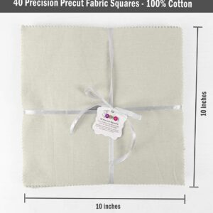 Soimoi Solid White Precut 10 inch Cotton Fabric Quilting Squares Charm Pack DIY Patchwork Sewing Craft