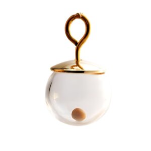 mustard seed charm only in gold by boomdyada, hand made pendant, hand blown glass globe, 14k gold-filled