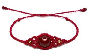 handmade red string bracelet with 10mm red agate bead - good luck and protection - ideal gifts for women, teen girls, mother-daughter, couples, sisters, and friends (ruyi knot 10mm agate 1pc)