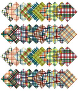 soimoi precut 10-inch check prints cotton fabric bundle quilting squares charm pack diy patchwork sewing craft- multicolor