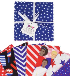 soimoi precut 10-inch american flag prints cotton fabric bundle quilting squares charm pack diy patchwork sewing craft- red, blue & white