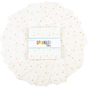 Melissa Mortenson Sparkler White 5" Stacker 42 5-inch Squares Charm Pack Riley Blake 5-650W-42