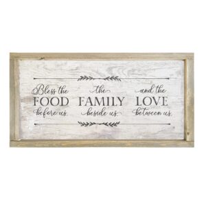 rustic wall art wood framed farmhouse kitchen food is homemade love and family sothern charm decor inspirational motivation (10" x 19")