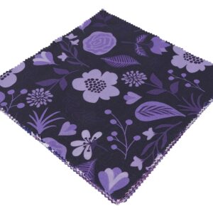 Soimoi Precut 10-inch Florals Prints Cotton Fabric Bundle Quilting Squares Charm Pack DIY Patchwork Sewing Craft- Purple