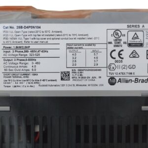 25B-D4P0N104 Power 525 1.5kW AC Drive 25BD4P0N104 Sealed in Box 1 Year Warranty Fast Shipment