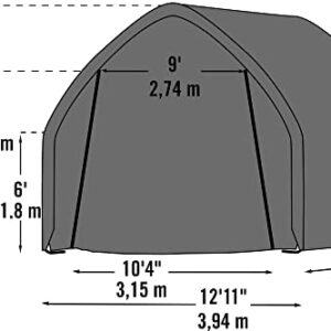 ShelterLogic Garage-in-a-Box Portable Outdoor Garage for SUV and Full-Size Trucks, All-Season Car Canopy Carport with Alpine Style Roof, 13' x 20' x 12', Gray