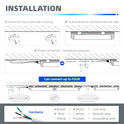 Barrina LED Shop Light, 8FT 72W 9000LM 5000K, Daylight White, V Shape, Clear Cover, Hight Output, Linkable Shop Lights, T8 LED Tube Lights, LED shop lights for garage 8 foot with plug (Pack of 10)