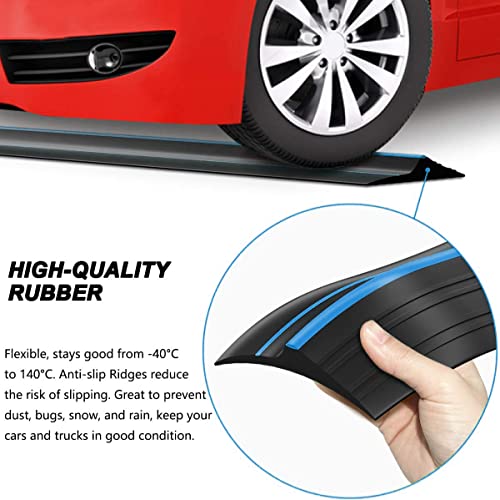 Jin&Bao Universal Garage Door Threshold Seal Strip 20FT Kit, Bottom Waterproof Rubber Weather Stripping Replacement（Blue）