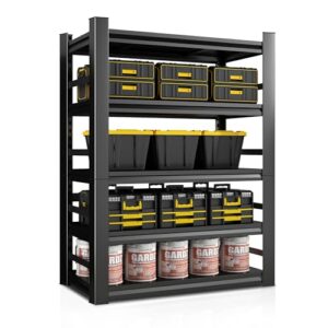 72"h|36"w garage shelving unit and storage-easy assembly metal shelves 5-tier rack|heavy-duty adjustable shelf|steel rust-resistant shelves for industrial,warehouse,basement,workshop organization