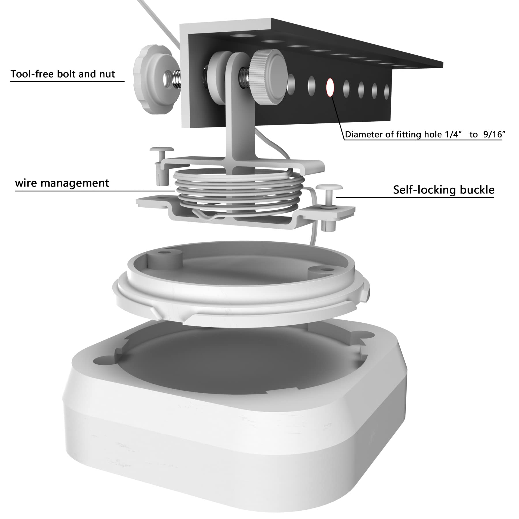 Tool Free Mounting Bracket for myQ Chamberlain Garage Smart Hub (MYQ-G0401-ES),No Drilling, No Tools, Install Damage-Free, Mounted on Garage Door Opener Hanging(1, White)