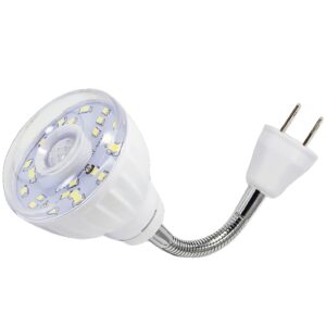 ShopN5 LED Motion-Activated Directional Rotating Flexible Sensor Dusk to Dawn Night Light AC Outlet Plug-in Wall Stair Lamp Indoor 360° Bedroom Hallway Stairway Garage Basement Corridor