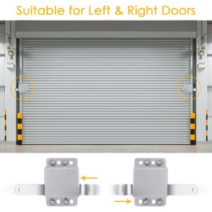 Garage Door Side Lock Latch - Security Slide Door Locks Hardware Kit Heavy Duty Inside Safety Door Replacement Deadlock Guard for Overhead Roll Up Shed Garage Doors, Add Extra Interior Secondary Lock