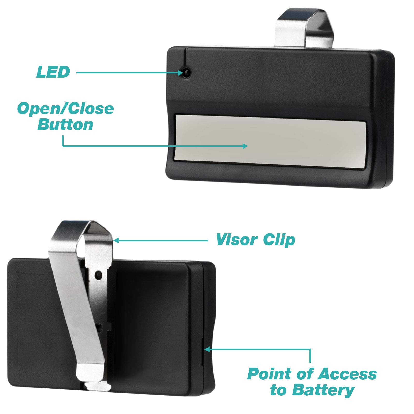 2 Garage Door Remote Opener for Liftmaster 971LM (1997-2005) Red Button - Security+ 390 Mhz