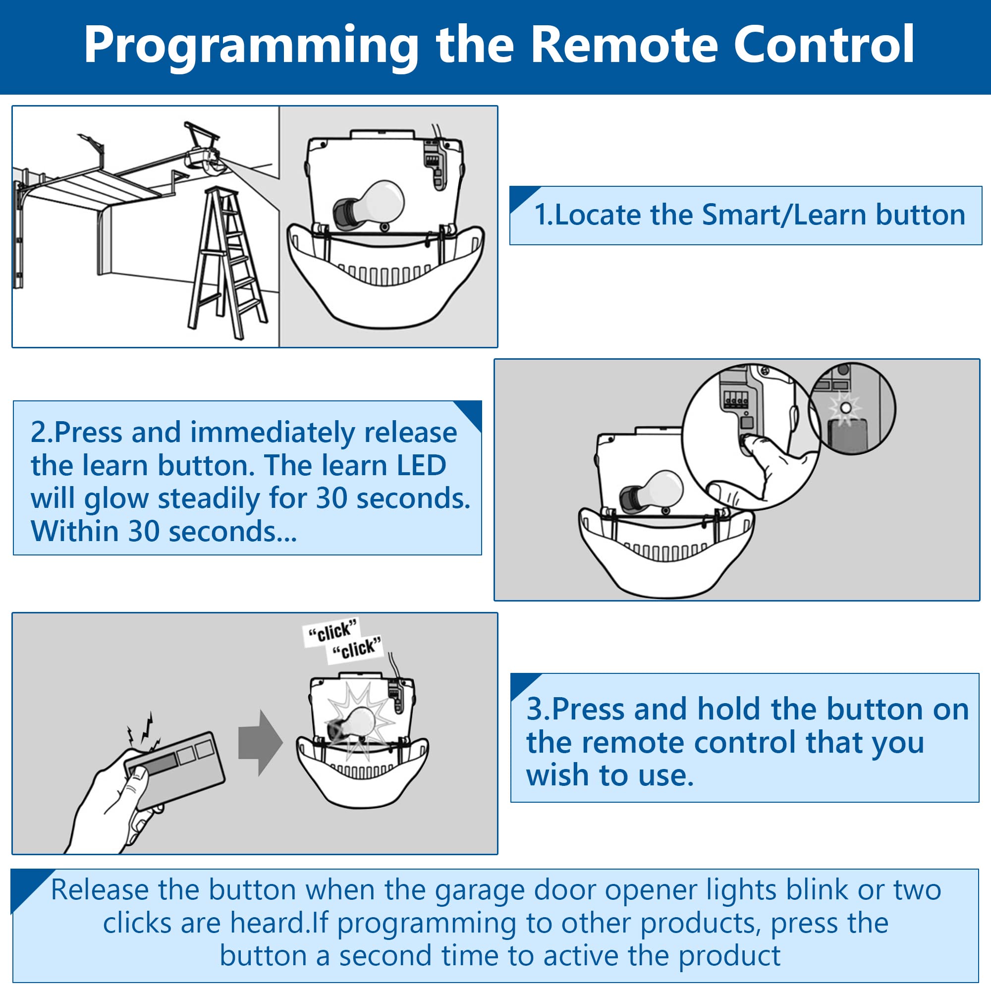 893MAX G953EV-P2 Garage Door Opener Remote Compatible with Chamberlain/LiftMaster 3 Button, Security +2.0, Universal Garage Door Opener with Visor Clip, Replaces 81LM 971LM 371LM (1 Set)