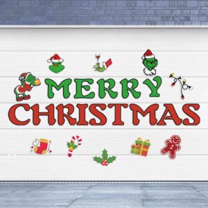 garage door christmas decorations - 24 pcs christmas garage door magnets decorations, magnetic garage door murals, cute christmas ornaments for car refrigerator home party indoor outdoor