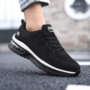 GOOBON Air Shoes for Women Tennis Sports Athletic Workout Gym Running Sneakers - Black - Size 9.5