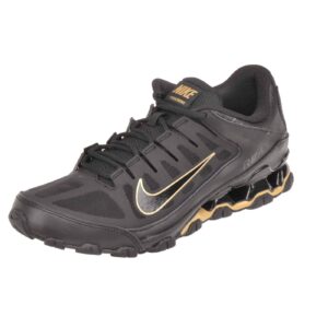 nike men's neck low-top sneakers, black metallic gold black, 10.5 us