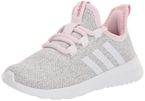 adidas cloud foam-pure running shoe, white/white/clear pink, 4.5 us unisex big kid