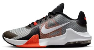 nike unisex air max impact 4 - lace up mesh style basketball shoe - black red 13