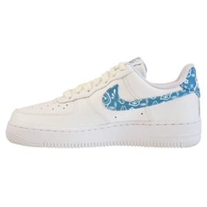 nike women's air force 1 low shoes, white/worn blue-white-white, 9