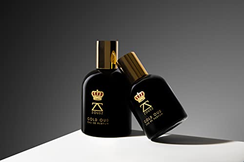 ZOUSZ Gold Oud Eau De Parfum - Earthy Oud Perfume with Raspberry, Cinnamon and Soft Musk - A Hypnotic Rich Scent 50mL