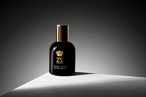 ZOUSZ Gold Oud Eau De Parfum - Earthy Oud Perfume with Raspberry, Cinnamon and Soft Musk - A Hypnotic Rich Scent 50mL