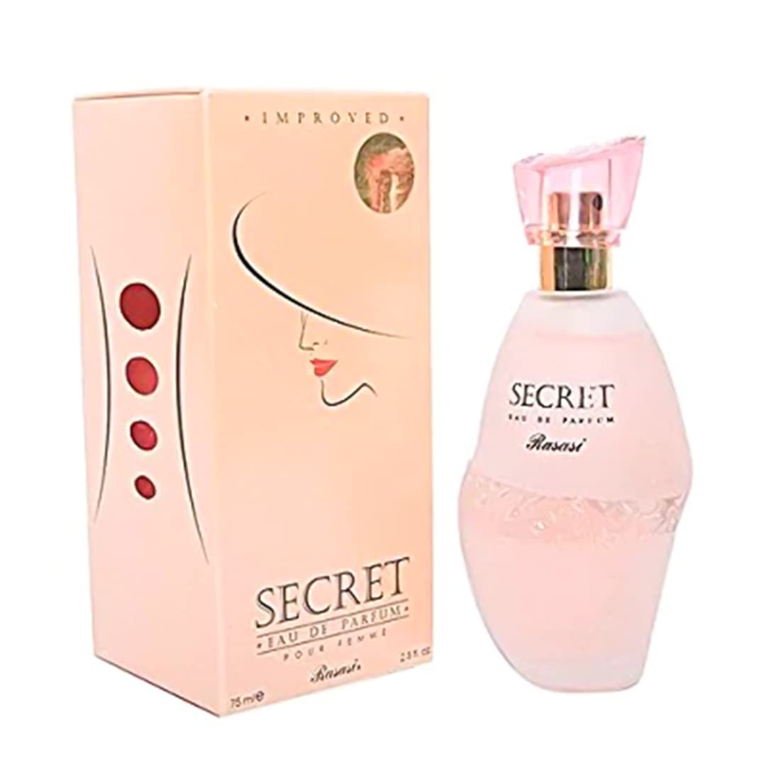 Rasasi Secret Perfume - 75ml | Extra Long Lasting Luxury Perfume Scent | Eau De Parfum | All Day Fragrance | Perfume Gift Pack of 1